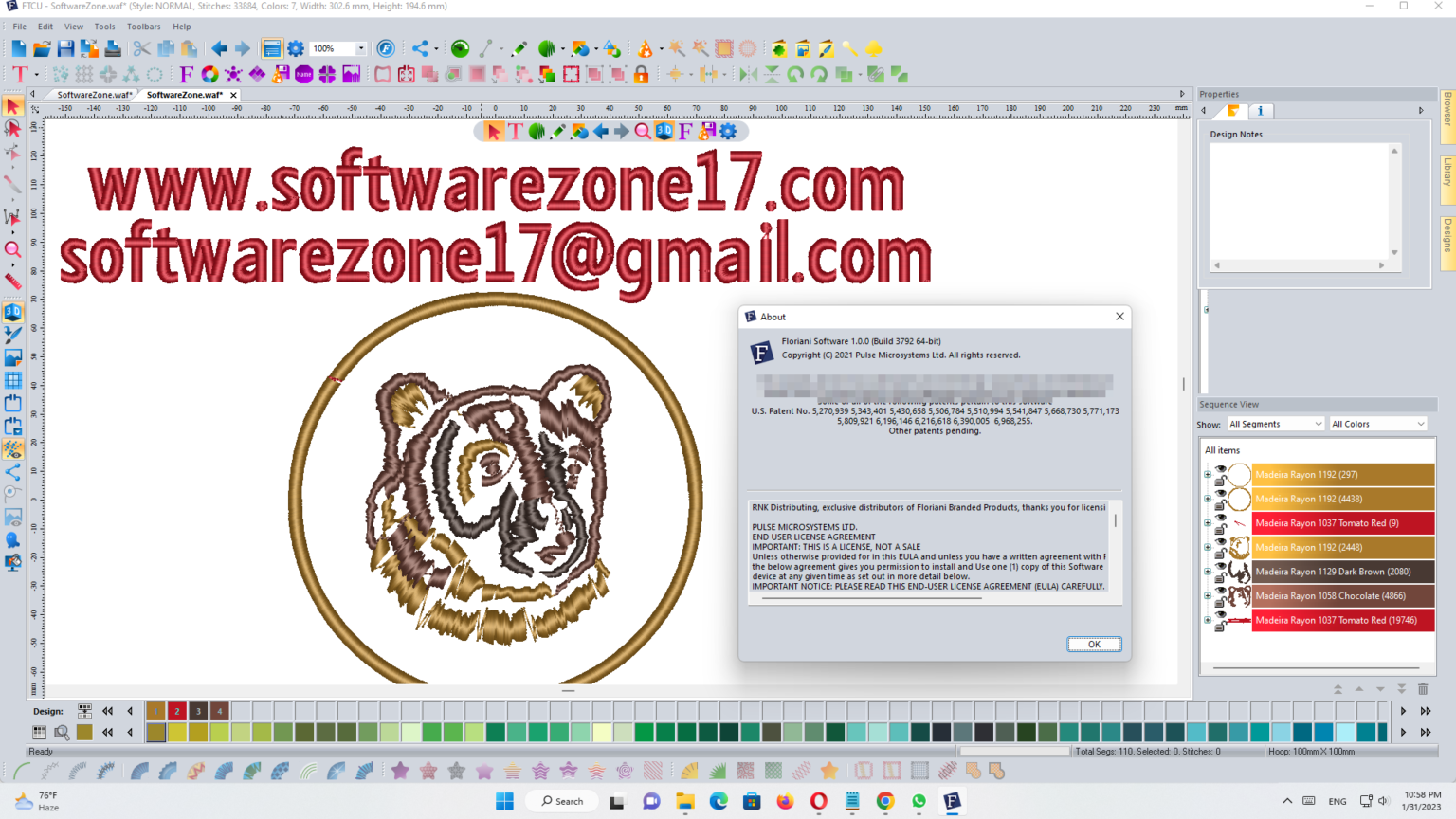 Floriani Total Control U Personal Embroidery Digitizing Software