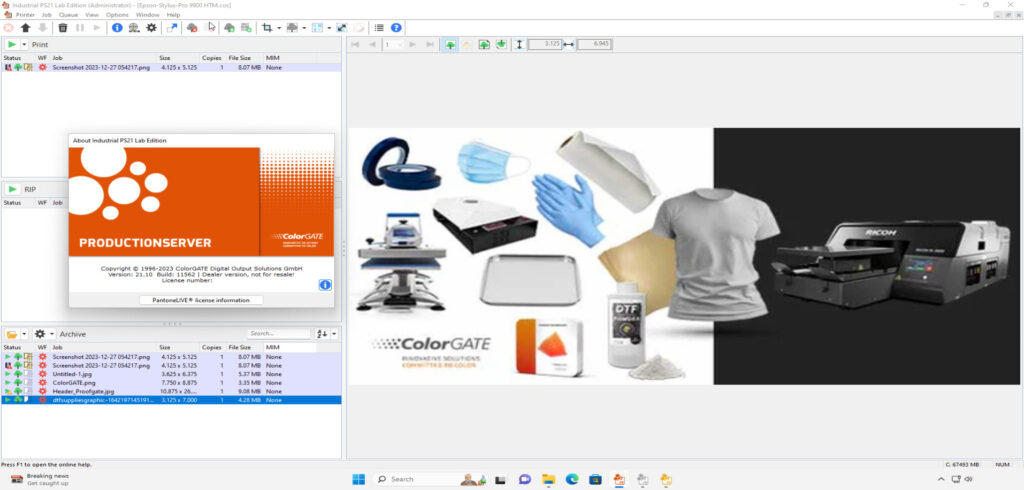 ColorGATE V21.10 Full Module RIP Software Permanent License